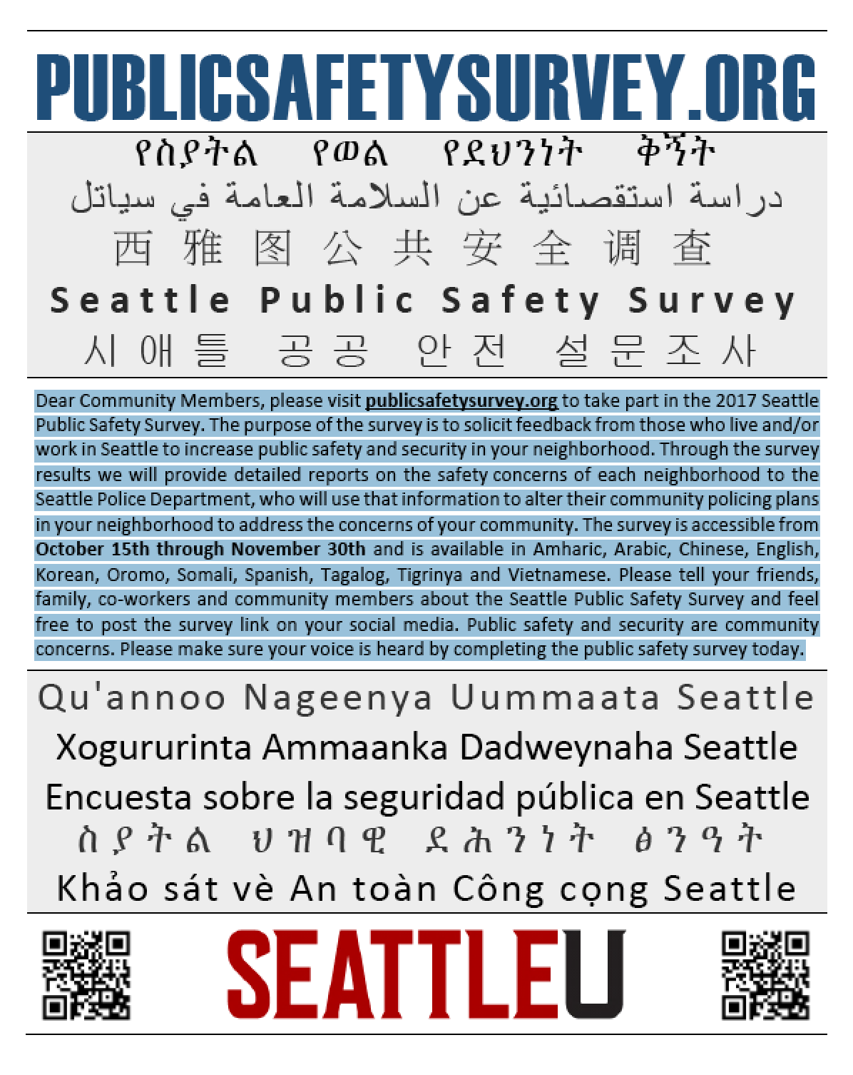 Want to make Seattle safer? Take part in the Public Safety Survey ...